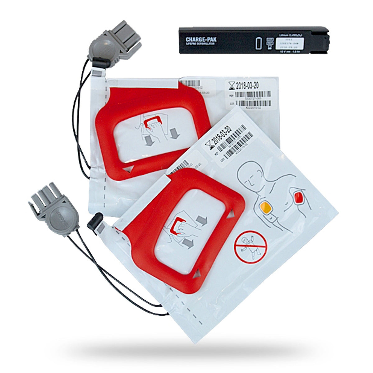 Physio-Control LIFEPAK CR Plus/EXPRESS CHARGE-PAK w/2 sets electrode p ...